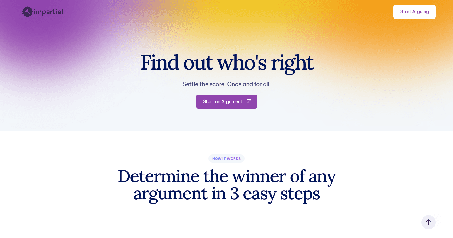 Impartial - AI-Powered Argument Resolution - Find out who's right once ...