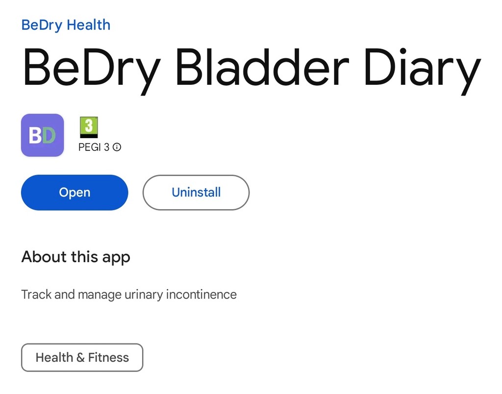 BeDry a digital bladder diary