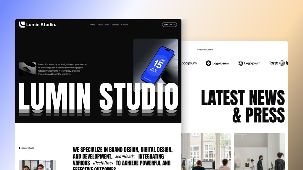 Lumin Studio Design Agency Template
