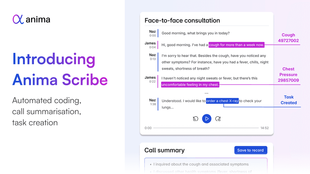 Anima | Anima Scribe: Save 1 clinical hour every day and give patients ...