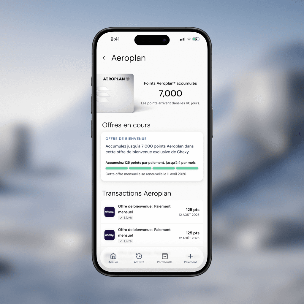 Gagnez des points avec Chexy et Aéroplan