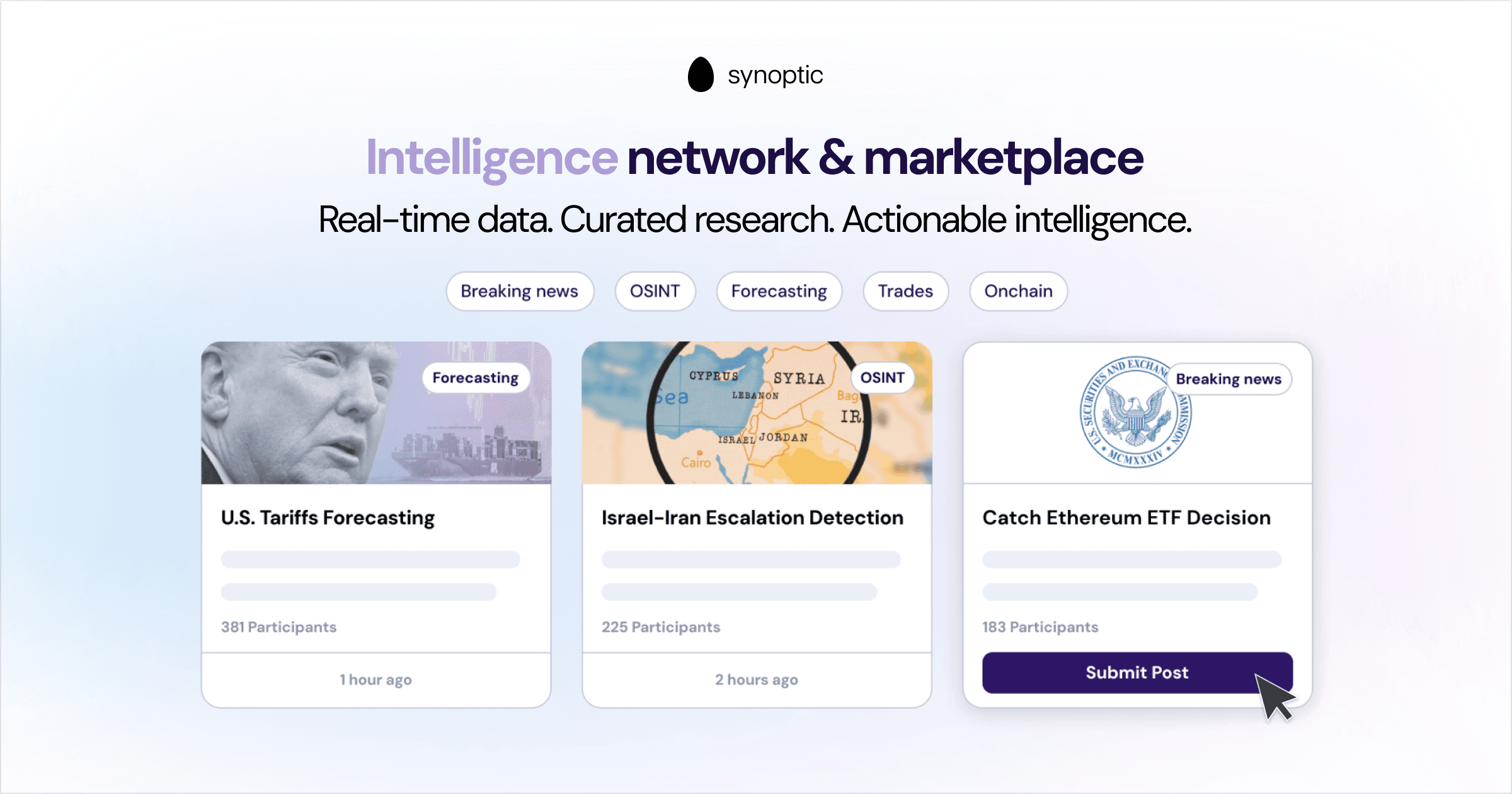Synoptic: Intelligence network & marketplace