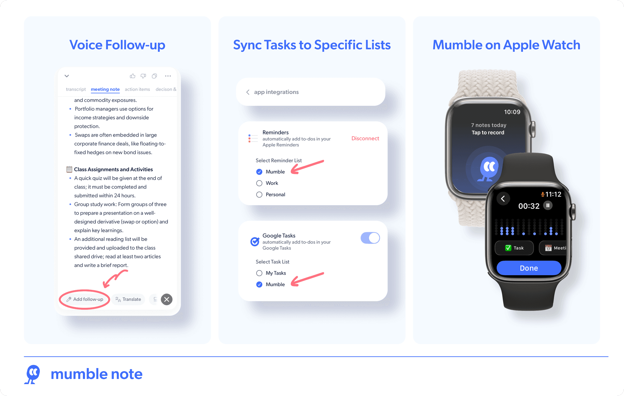 Mumble Note - The fastest AI voice notetaker on the go