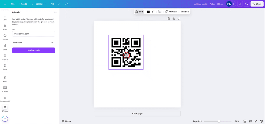 Come creare un codice QR in Canva – Tutorial rapido e facile - guida video di 1 minuto