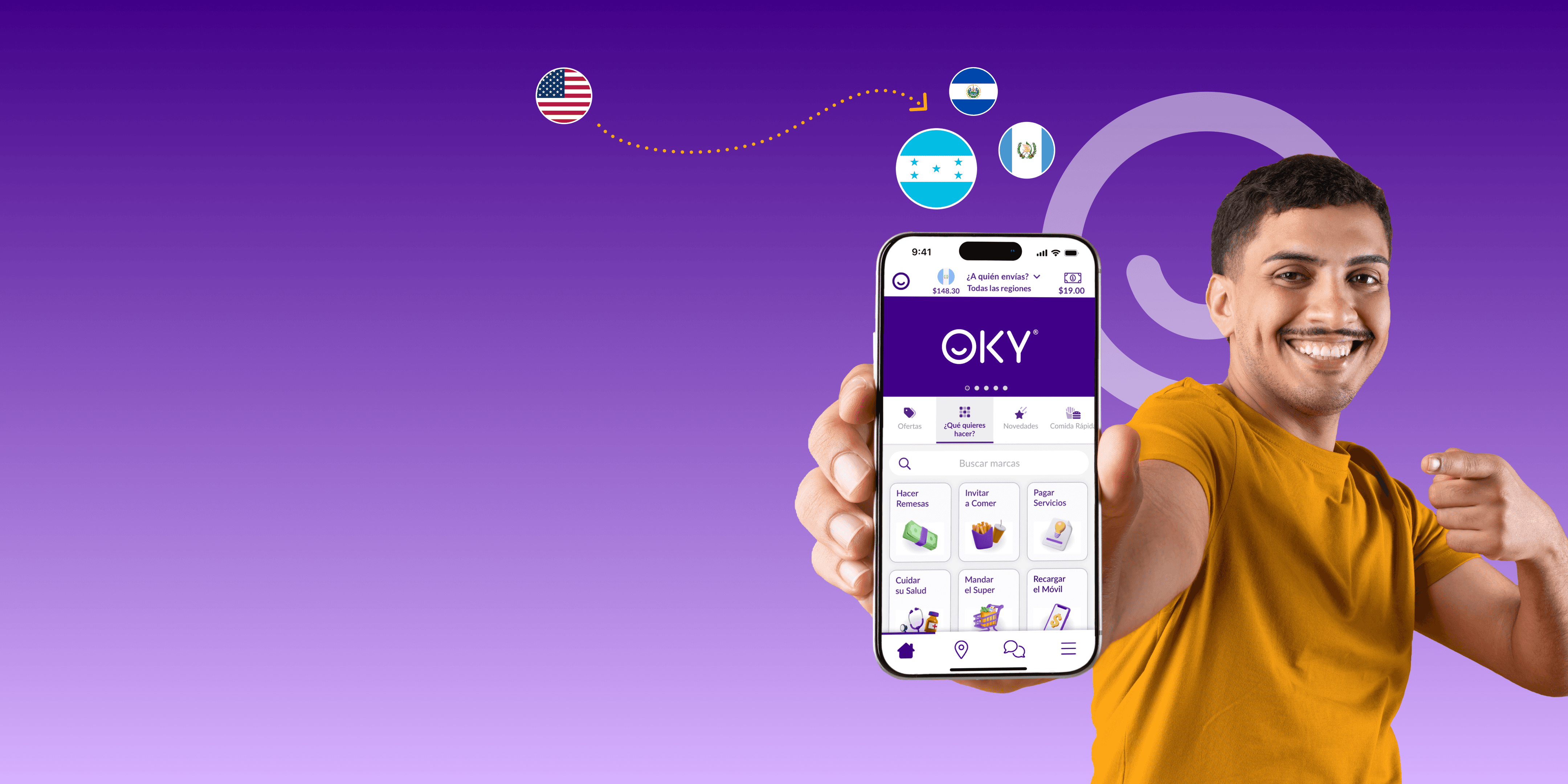 OKY App – Envía vales prepagados de USA a Latinoamérica