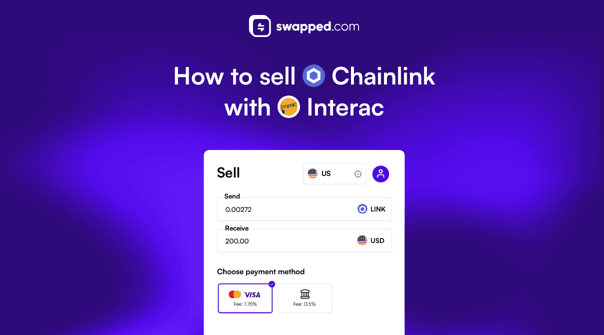 Swapped.com: How to sell Chainlink (LINK) with Interac