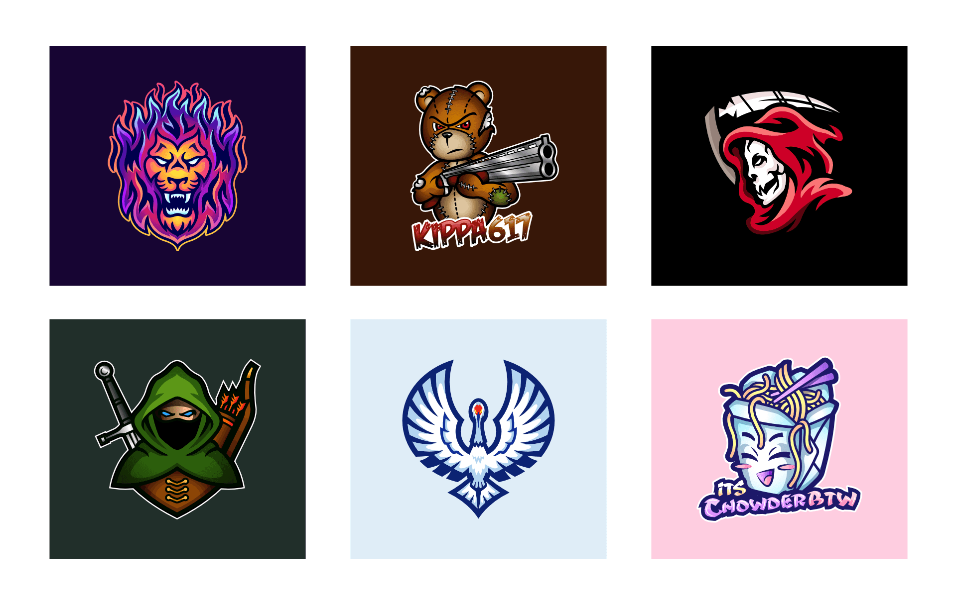 Custom Streamer Logo Design - Mascots - Minimal - Twitch Graphics
