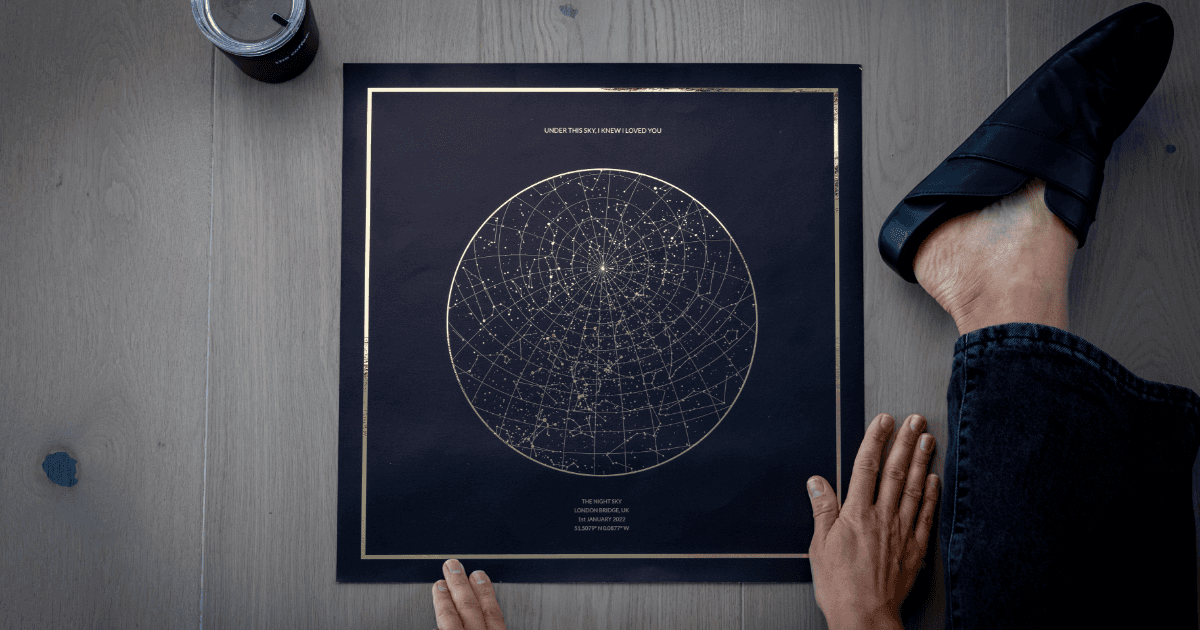 Gold Foil Prints- The Night Sky - Custom Star Maps