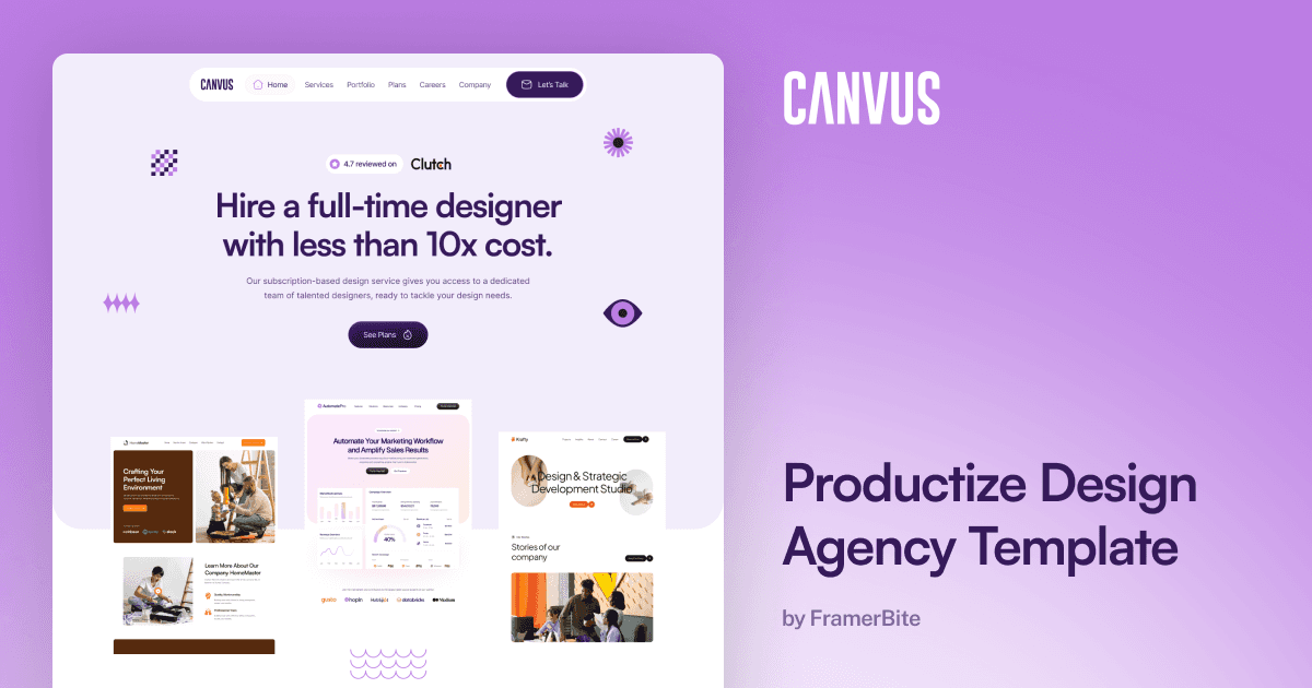 Canvus - Productized Design Agency Framer Template