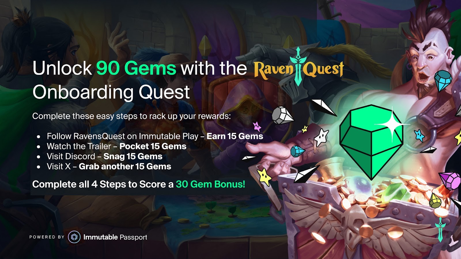 Coming Soon - RavenQuest’s Phase 3: Follow on Immutable for Rewards, Gems Alpha & More ...