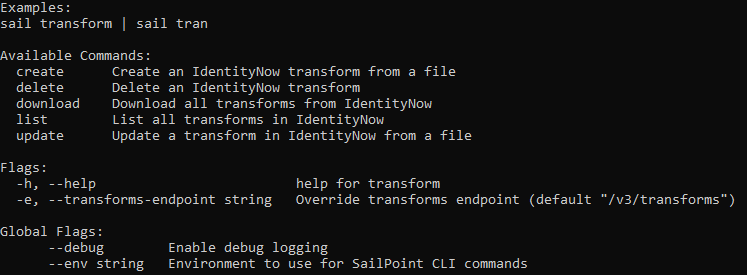 Sailpoint CLI