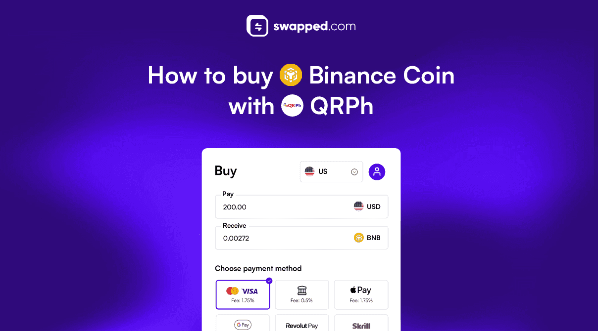 Swapped.com: How to buy Binance Coin (BNB) with QRPh