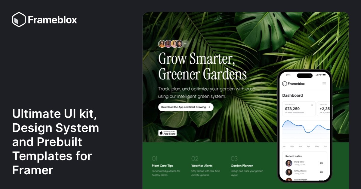 Day 20 - Hero section component for Framer - Frameblox UI kit