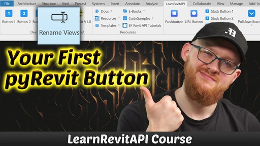 👉 Your First pyRevit Button: An Easy Step by Step Guide - Learn Revit API - Course