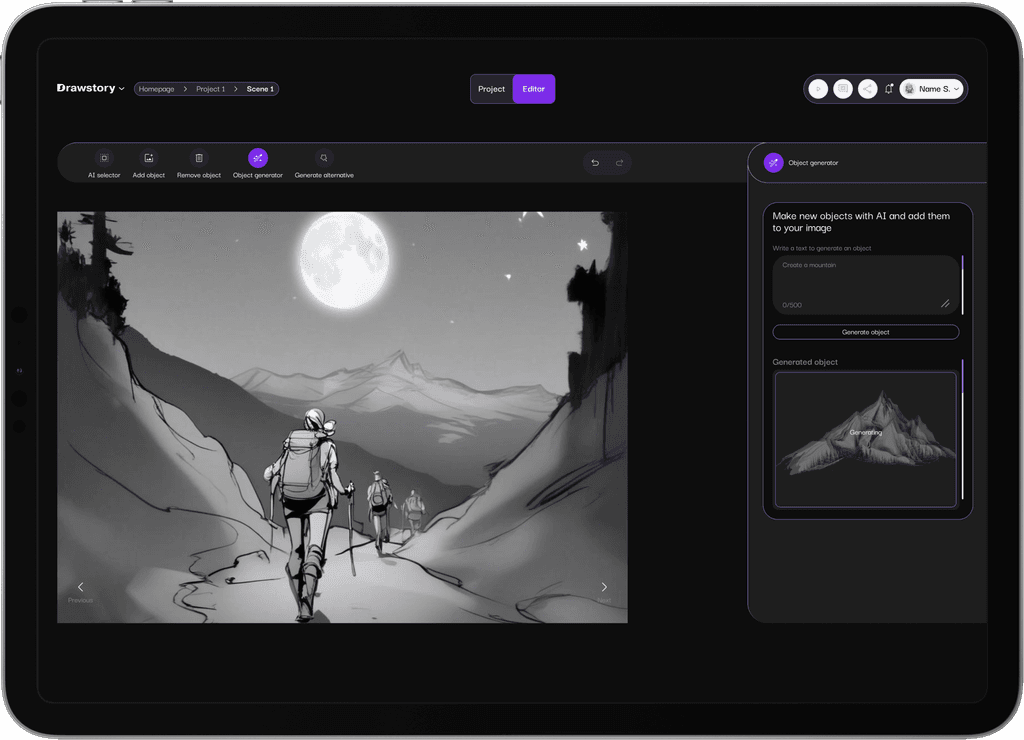 Drawstory: Create storyboards with AI