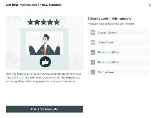 New feature survey template - Entropik