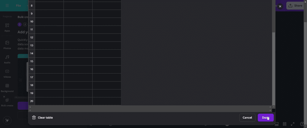 How to Bulk Create in Canva - 1 minute video guide