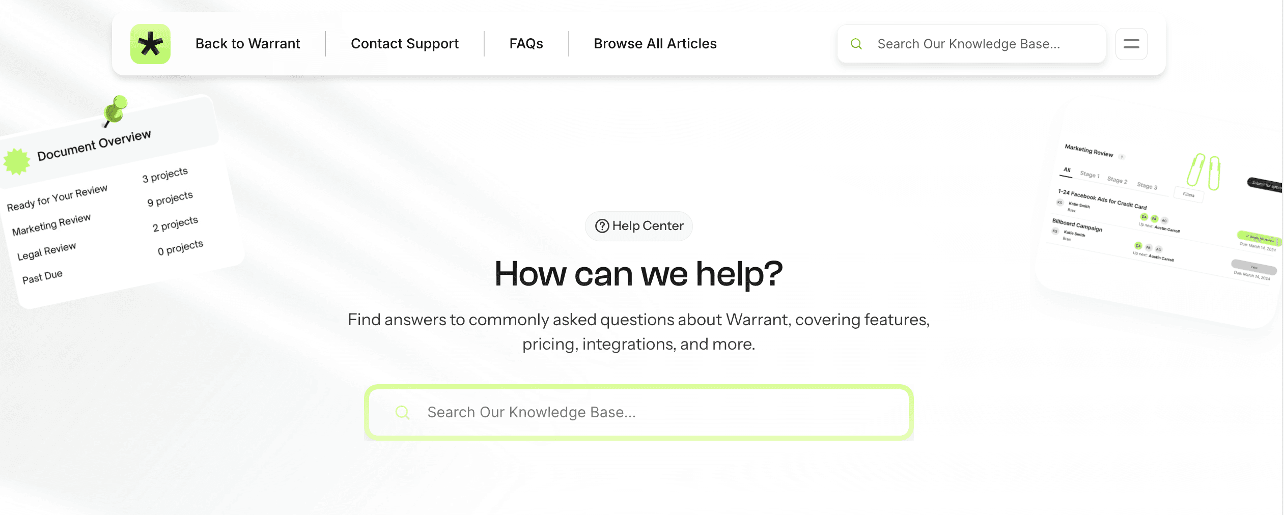 Warrant Help Center | Marketing Compliance Software Support & Documentation