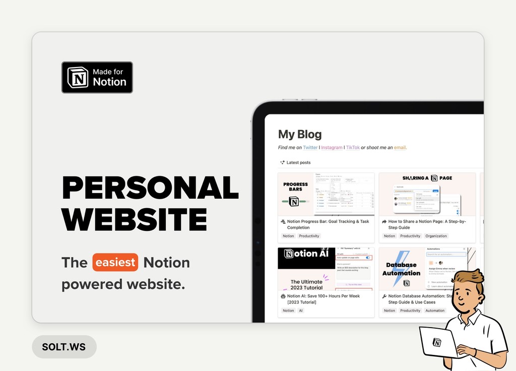 Best 10 Notion Website Templates - Solt Wagner
