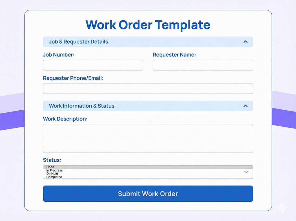Work Order Template | Formflow