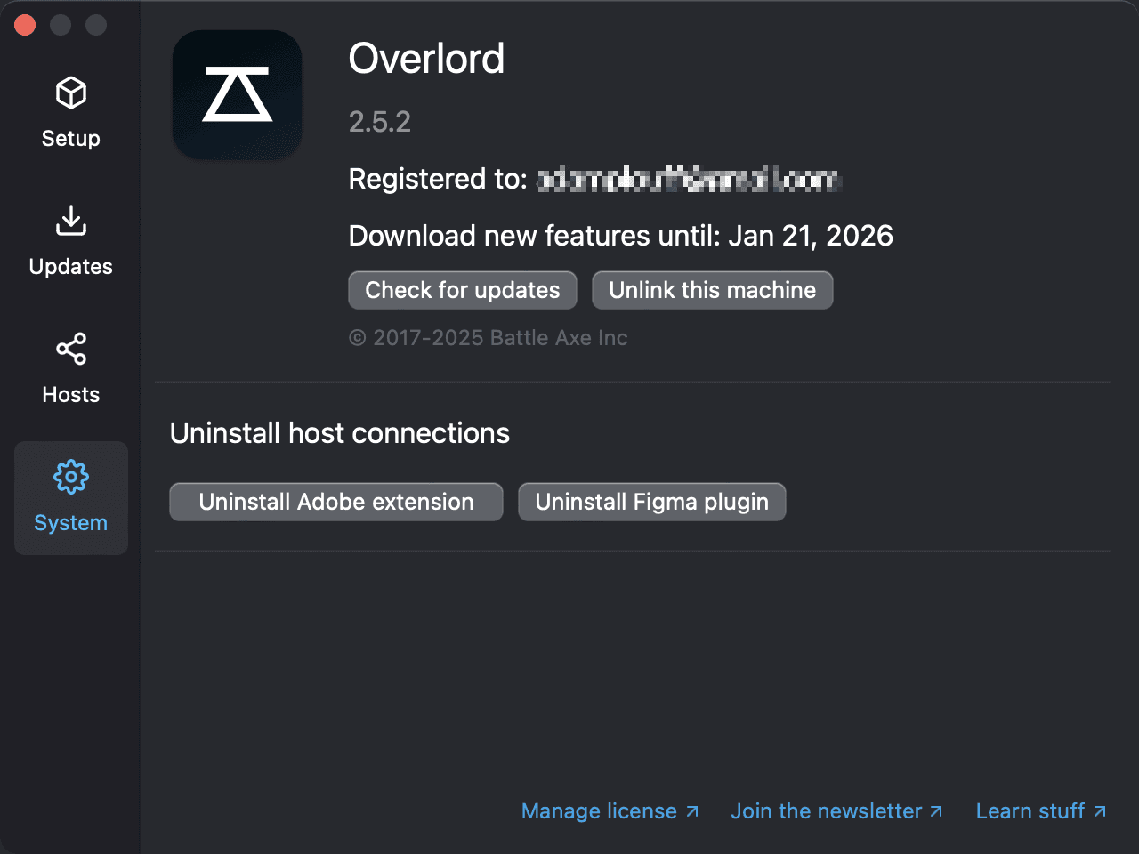 App settings - Overlord