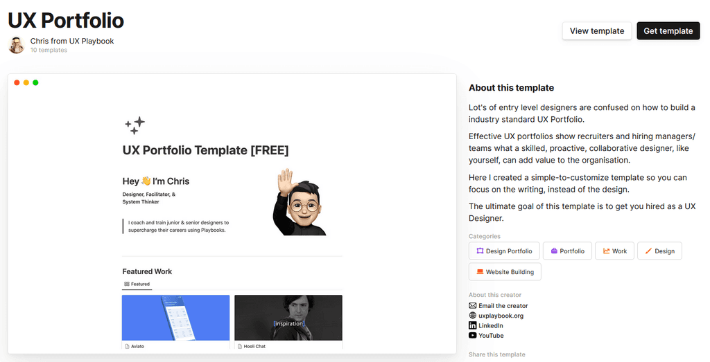 Top 10 Free Notion Portfolio Templates 2025 - Minimal Creator Framer ...