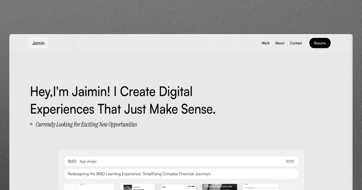 Jaimin Mesariya - UX/UI Designer in Ontario | Crafting Intuitive Digital Experiences