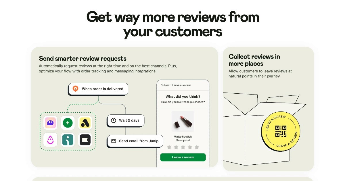 SaaS Landing Page Example: Features with Junip