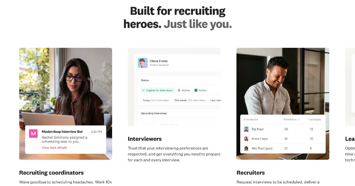 SaaS Landing Page Example: Features with ModernLoop