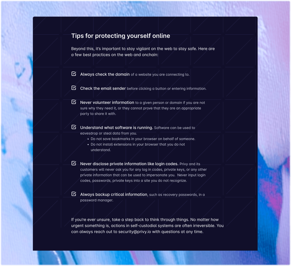 Privy – User guide