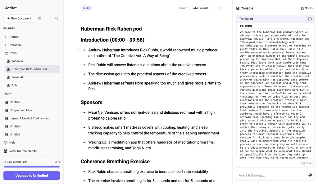 JotBot: Your AI-Powered Note Taker - JotBot AI