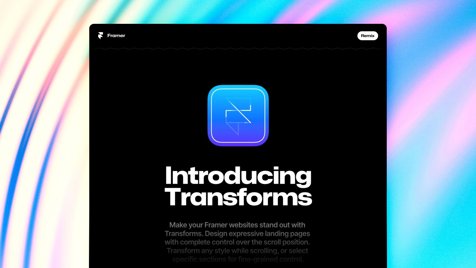 Framer Updates Scroll Transforms