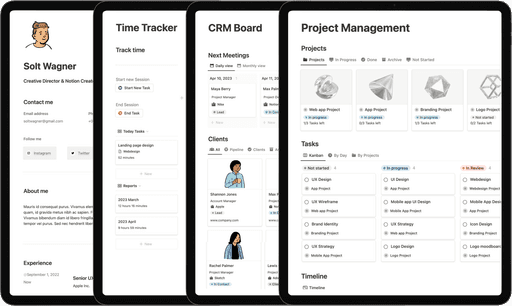 Notion Starter Kit Templates @ Solt Wagner