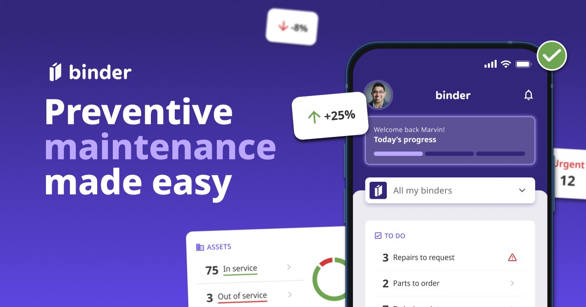 Binder CMMS – Intelligent Preventive Maintenance App for Industrial Teams