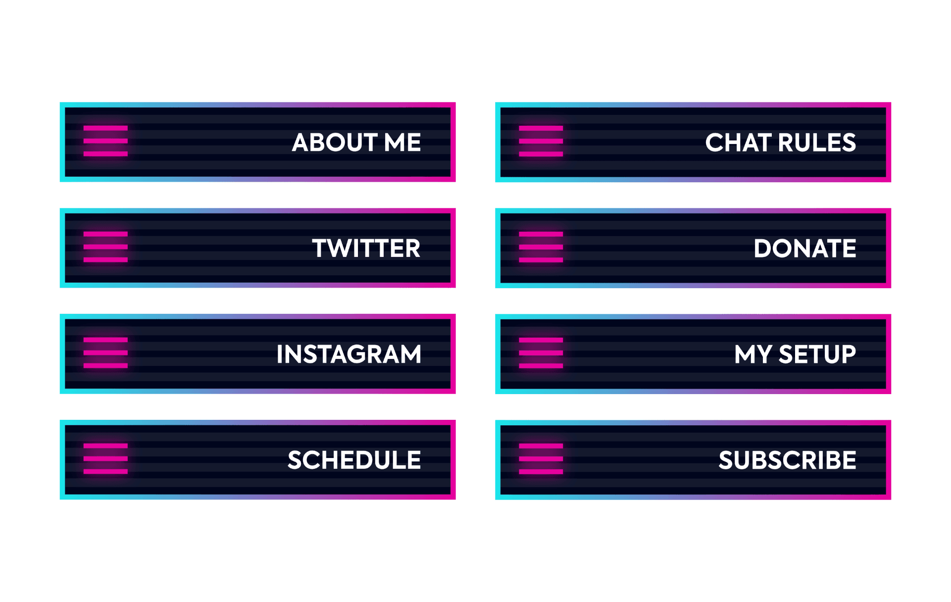 Twitch Panels - Custom Designs