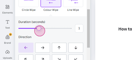 How to add transitions in Canva