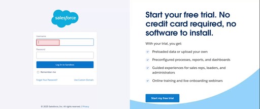 Como Fazer Login no Sandbox do Salesforce - guia em vídeo de 1 minuto