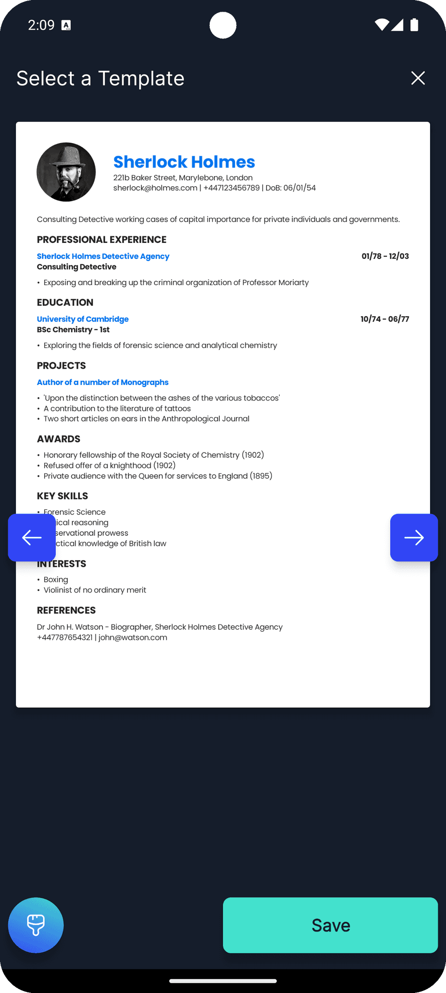 CV Engineer - Resume Builder app