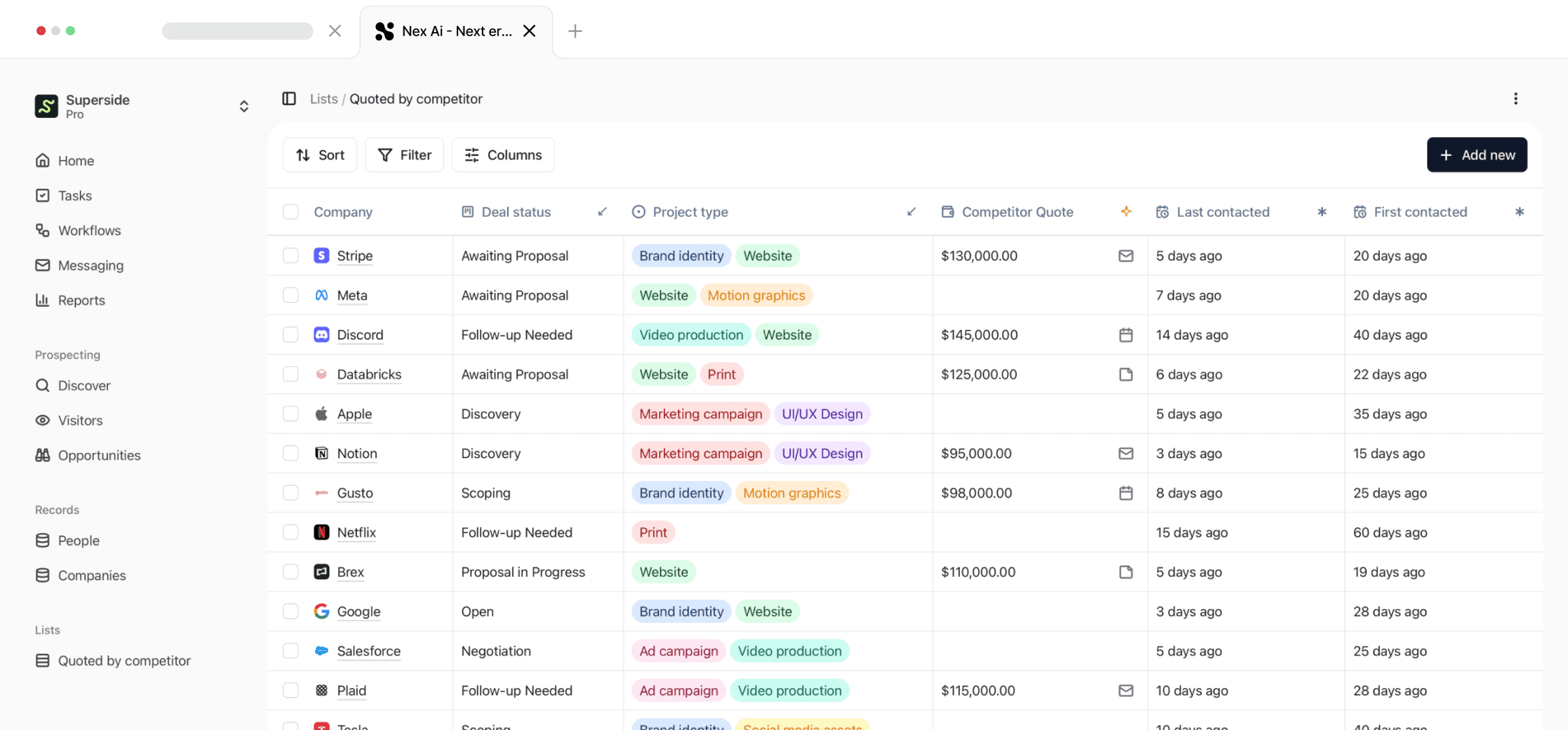 Nex AI / Context-first CRM