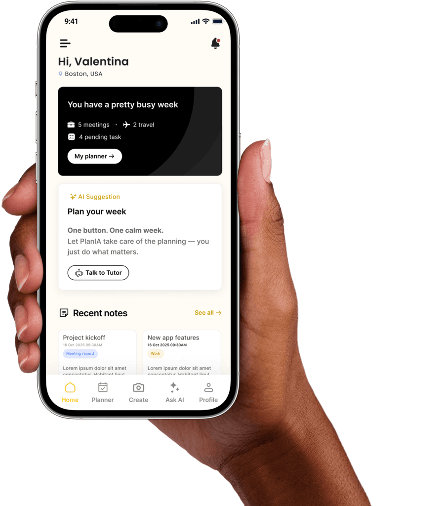 PlanIA — Your AI Assistant for Notes, Tasks & Planning