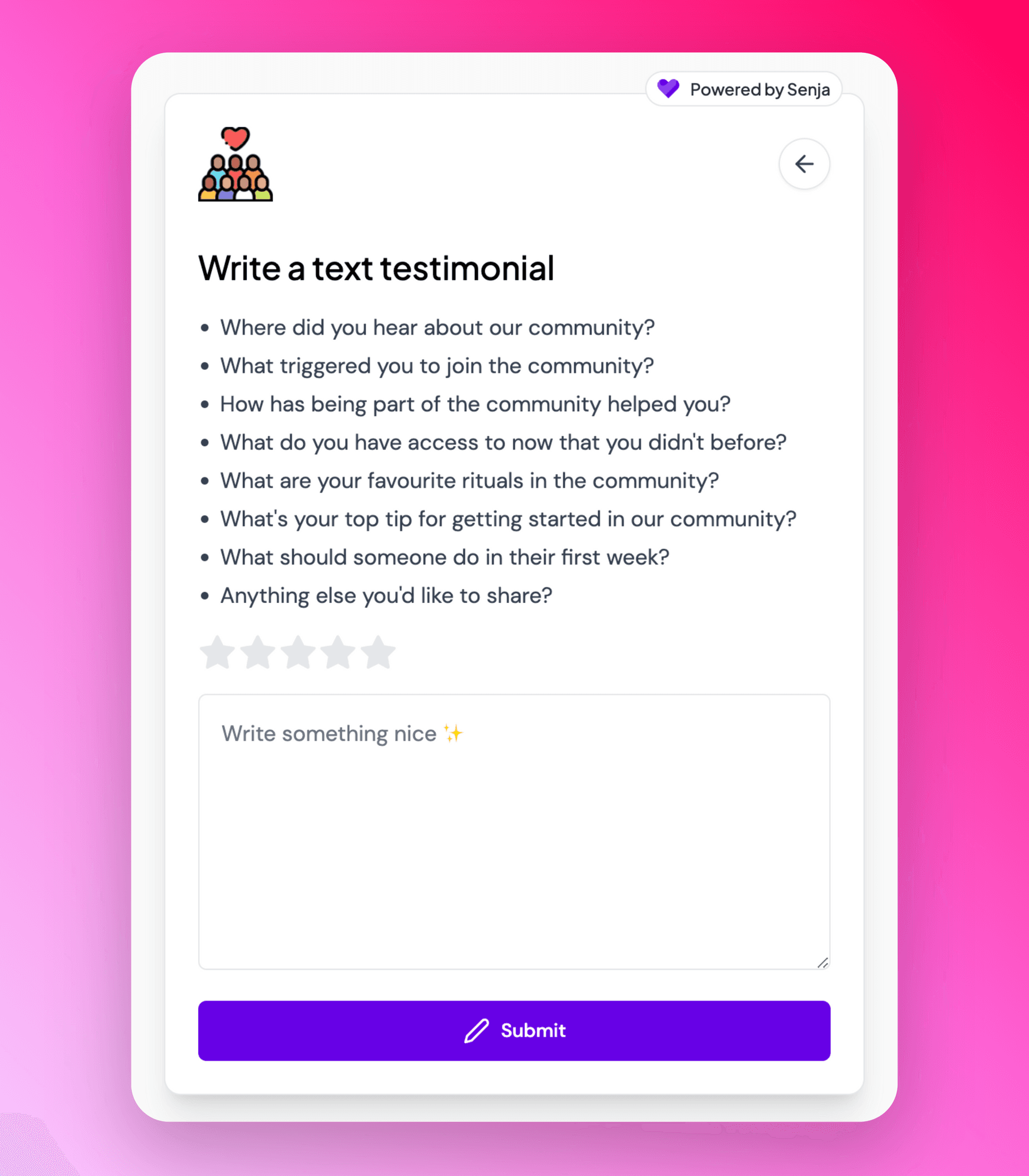 Testimonial collection forms: templates, examples and questions to ask ...