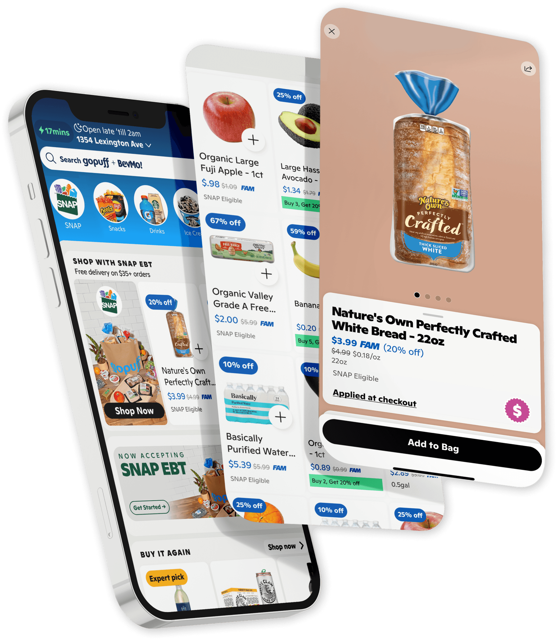 SNAP EBT grocery delivery in as fast as 15 minutes with Gopuff!