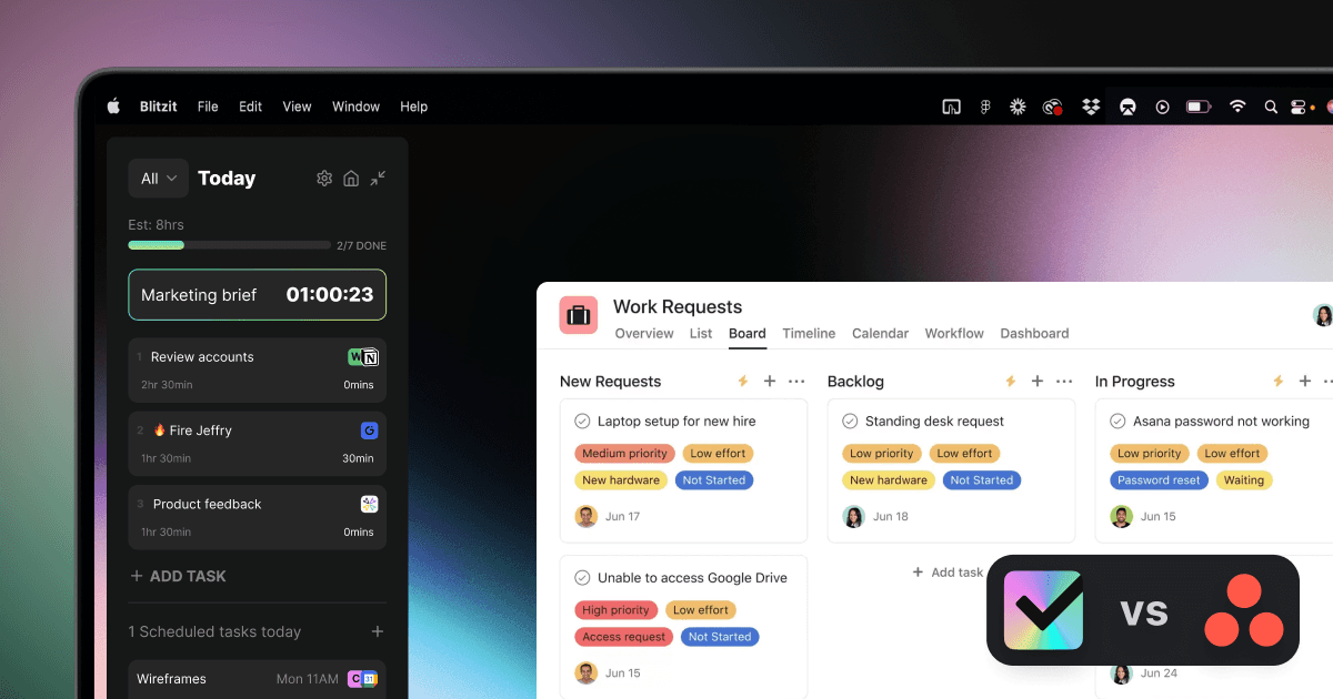 Asana vs Blitzit - Productivity Tool Comparison