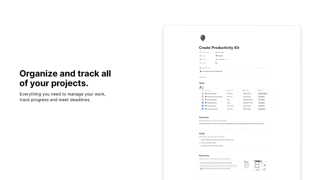 Notion Productivity Kit — Premium productivity Notion template