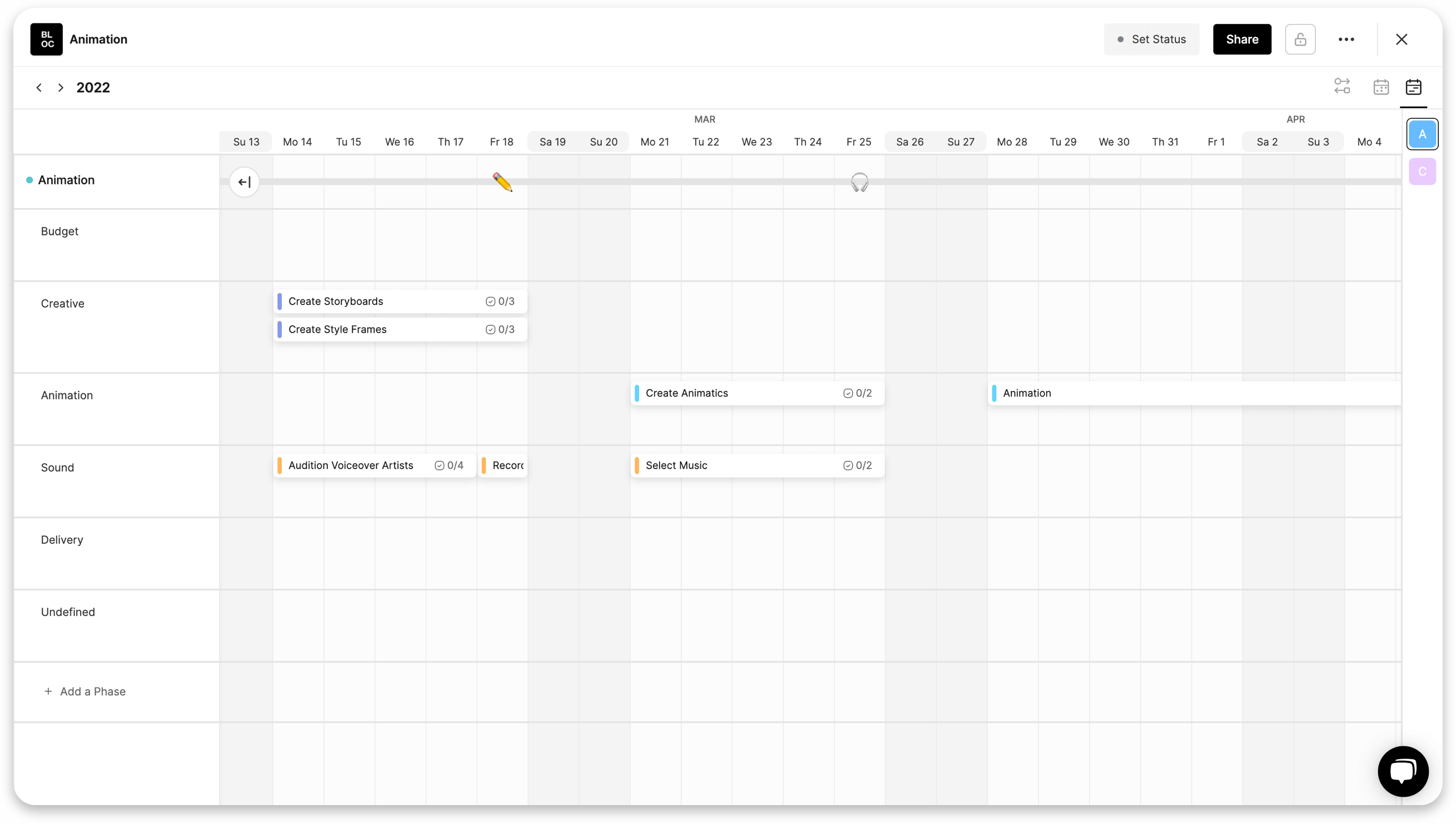Animation Production Schedule Template