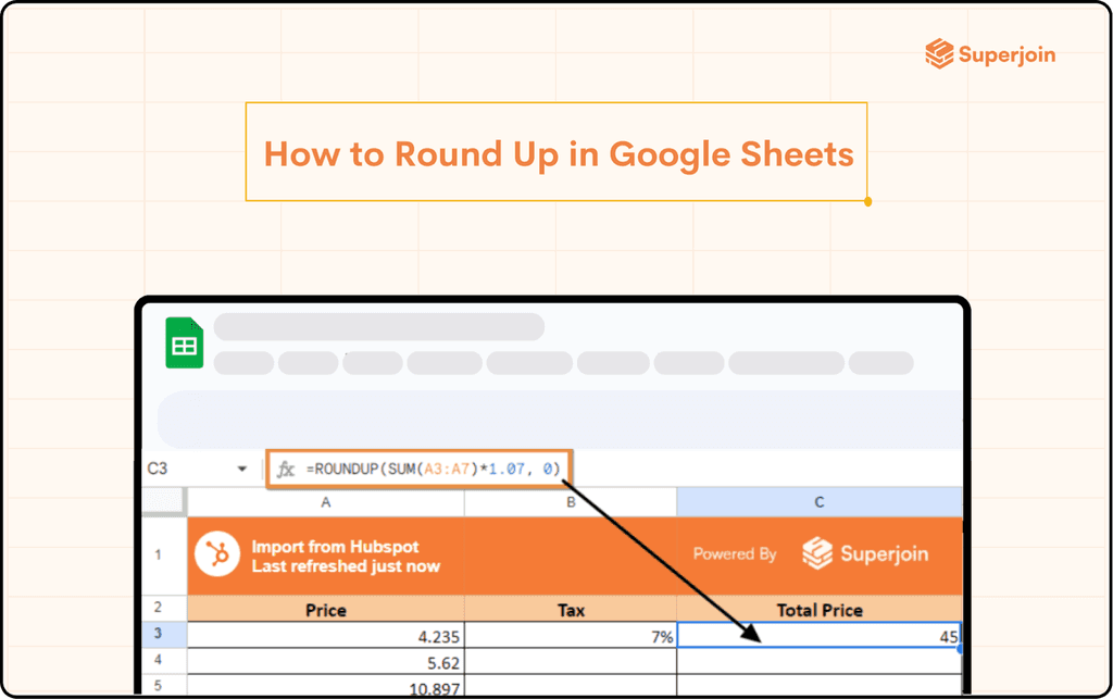 How to Round Up in Google Sheets | Superjoin