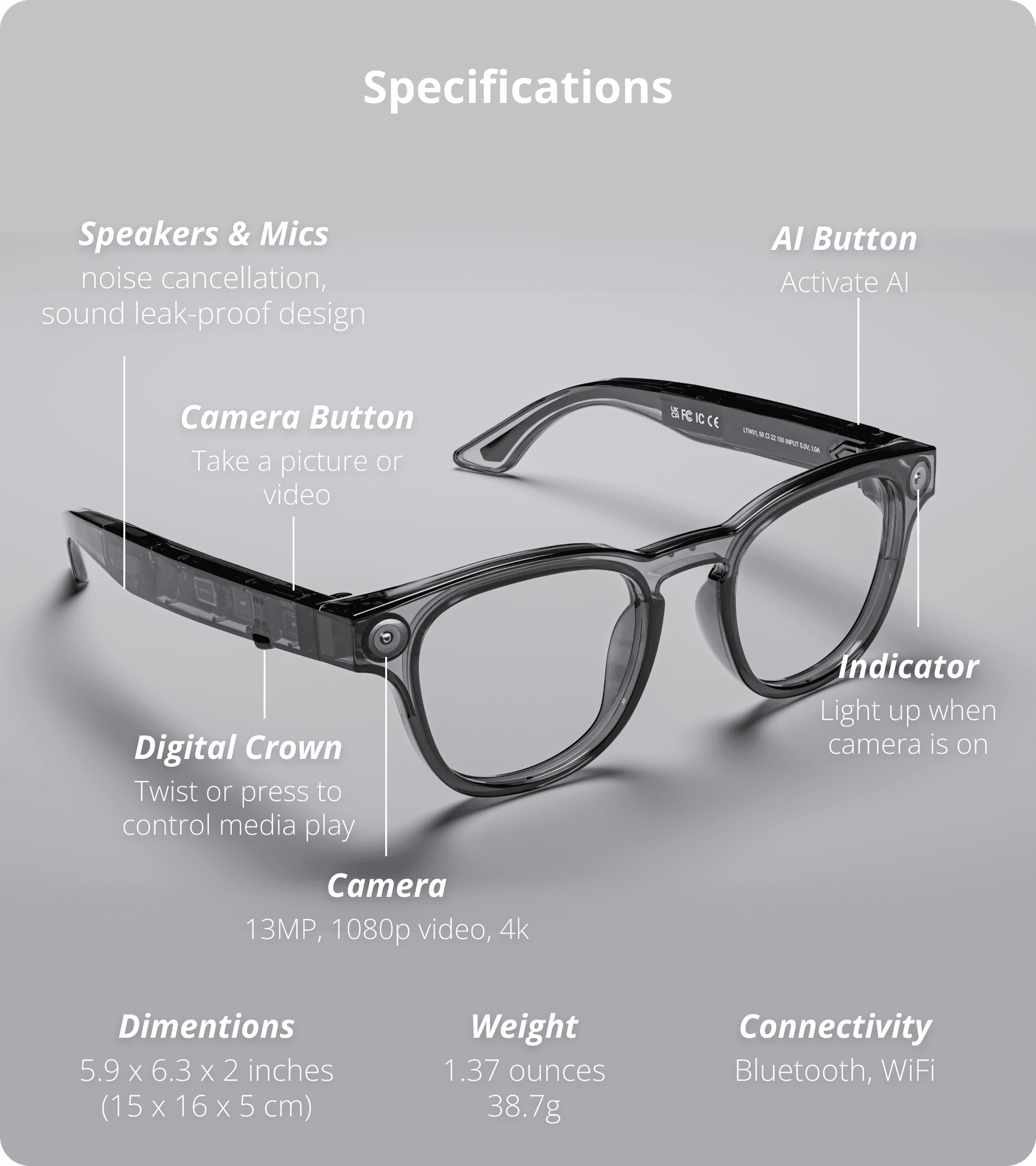 Looktech AI Glasses - Redefine Smart Living with Seamless AI Integration