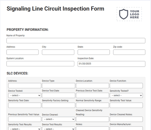 Signaling Line Circuit SLC Inspection Form for Mobile, Tablet, Fillable PDF