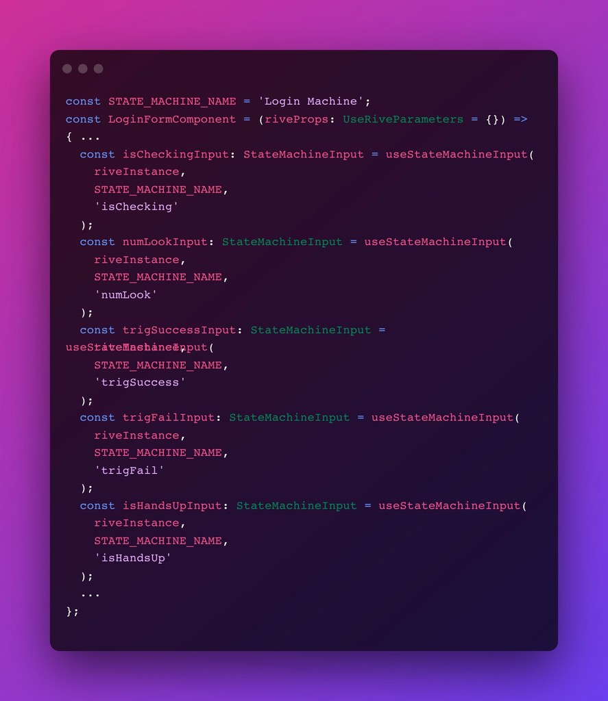 Animated login screen implementation