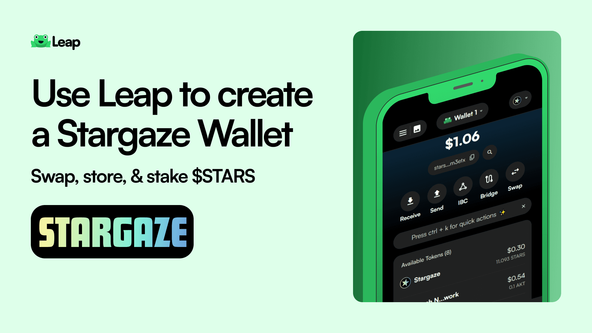 How to Create a Stargaze Mobile Wallet using the Leap Wallet Mobile App? - Leap Wallet